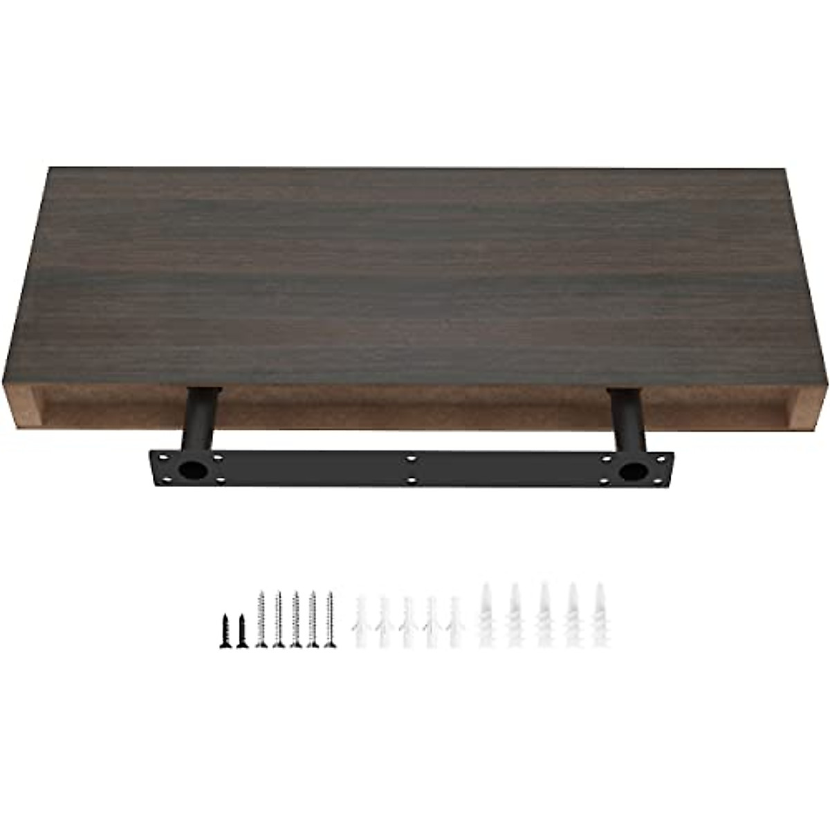 Ballucci Floating Shelf, 24" L Wood Wall Mounted Ledge with Invisible Brackets for Living Room, Bedroom, Bathroom, Kitchen, Nursery, 6" Deep - Espresso