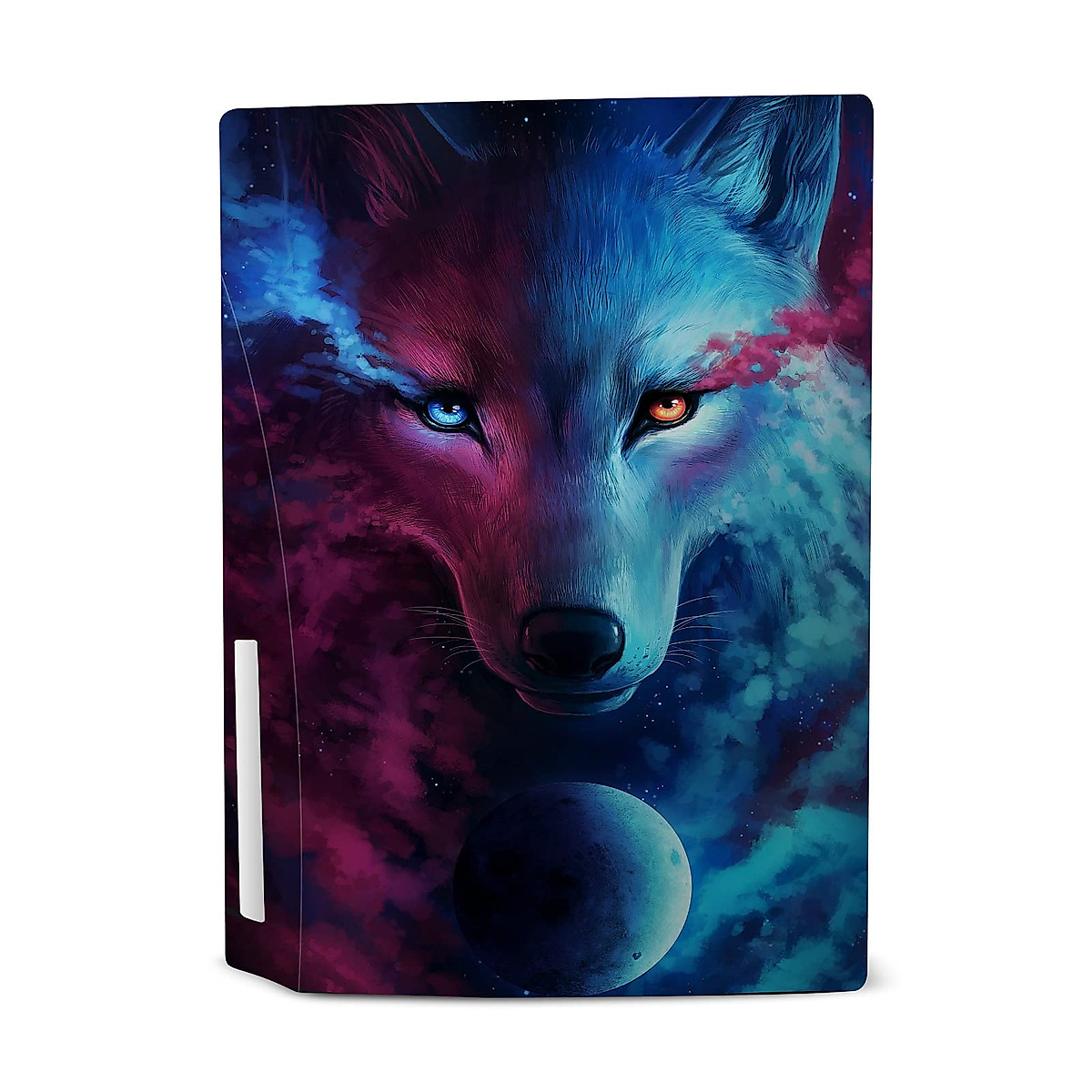 Head Case Designs Officially Licensed Jonas "JoJoesArt" Jödicke Wolf Galaxy Art Mix Vinyl Faceplate Gaming Skin Decal Compatible With Sony PlayStation 5 PS5 Disc Edition Console & DualSense Controller