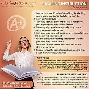 Sugaring Paste Hair Removal Hard Sugar Wax Kit - Luxury Home & Brazilian Bikini Sugar Paste for Body, Organic Depilation Made in USA, 12 oz - For Women and Men