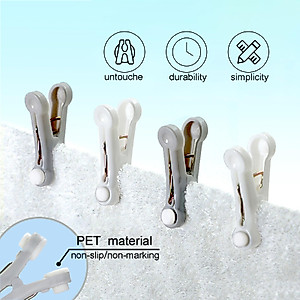 qibowcz 32pcs No Trace Design for Clothes Clips, Safety Strong Plastic Clothe Pins, Non-Slip Clothes Pegs, Chip Clips, Hanger Clip, Heatproof, Windproof, Photo Clip, Advanced Design