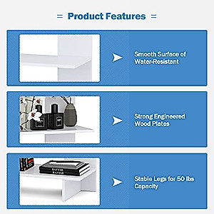 Tangkula 5-Shelf Bookcase, Room Divider and Display Shelf, Freestanding Decorative Storage Shelving, Wooden Bookshelf for Home Living Room Office Bedroom, Room Divider Bookshelf (White, 1)