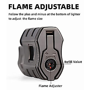 Castelar Torch Lighter Triple Jet Flame Refillable Butane Lighter with Punch Rest Holder - Butane Not Included (Gunmetal)