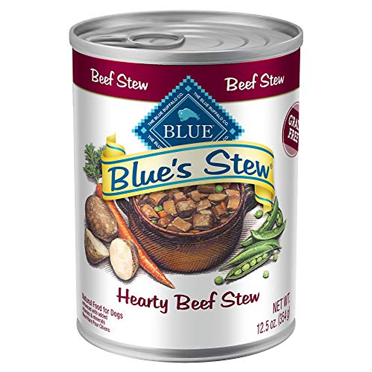Blue Buffalo Blue's Stew Natural Adult Wet Dog Food, Beef Stew 12.5-oz can (Pack of 12)