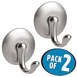 iDesign Peel-and-Stick Strong Self-Adhesive AFFIXX York Hook-Medium (Set of 2), 2 Count