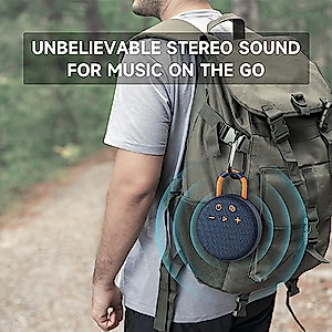 Bluetooth Speakers,MusiBaby Speakers,Waterproof Speaker,Portable Speaker,Dual Pairing,Bluetooth 5.2,Loud Stereo,Booming Bass,1500 Mins Playtime for Home,Travel,Pool,Shower Speaker(Navy Blue)