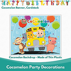 Unique Cocomelon Birthday Party Decorations Bundle - Plastic Cocomelon Backdrop, Cocomelon Banner, Balloons, Checklist - Cocomelon Party Supplies