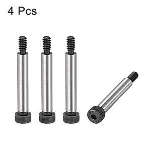 uxcell Alloy Steel Hexagon Socket Head Shoulder Screws Bolts, 1-1/2" Shoulder Length, 1/4" Shoulder Dia, #10-24 Thread, 4pcs