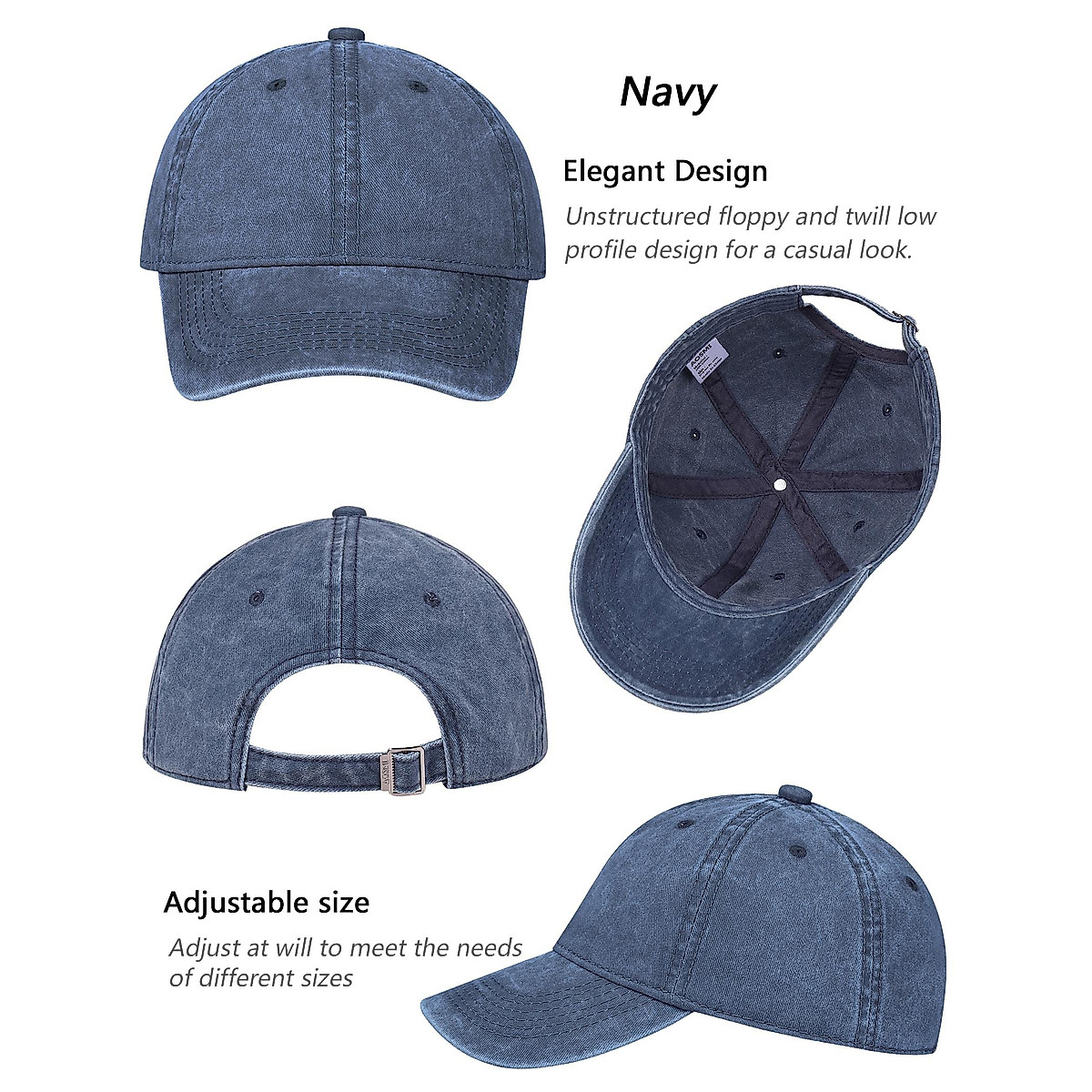 3 Pack Vintage Washed Cotton Adjustable Distressed Baseball Caps Men Women Summer Unstructured Soft Low Profile Blank Plain Ball Cap Outdoor Workout Fitness Sport Running Dad Hat Black Green Navy