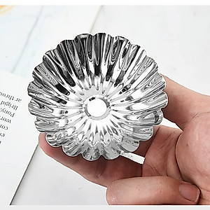 A-XINTONG 430 Stainless Steel Muffin Baking Cups Pack of 25 Pieces Reusable 5 Types Stainless Steel Mini Cupcake Molds, Nonstick Cupcake Liners Pastry Candy Molds Set DIY Cake Tools