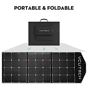 Portable Solar Panels for Power Station, 200 Watt Foldable Solar Panel Kit with MC-4 to XT60 for Power Bank Charging, IP55 Waterproof, Camping Accessories, Solar Generator, RV Accessories by VCUTECH