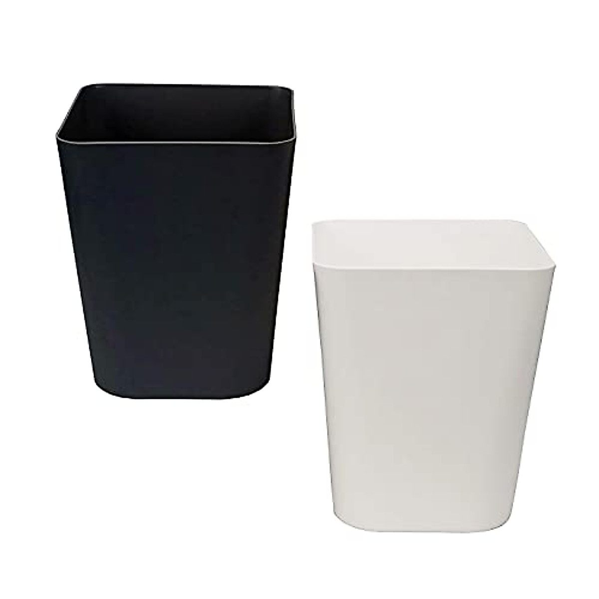 XIAOXG 6 Liter / 1.6 Gallon Small Trash Can Wastebasket for Kitchen Office Bathroom(White and Black)