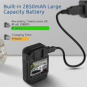 BOBLOV KJ21 Body Camera, 1296P Body Wearable Camera Support Memory Expand Max 128G 8-10Hours Recording Police Body Camera Lightweight and Portable Easy to Operate Clear NightVision (KJ21 Only)