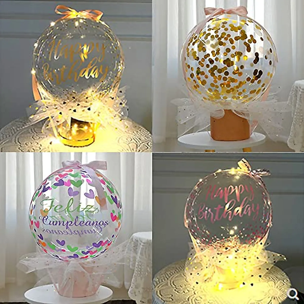 10 PCS Bobo Balloons,24 inch Clear Bubble Balloon,3.7 Inch Wide Mouth Design to Stuffing Gifts for Christmas Wedding Birthday Party Decorations,Balloon Stuffing Machine Dedicated