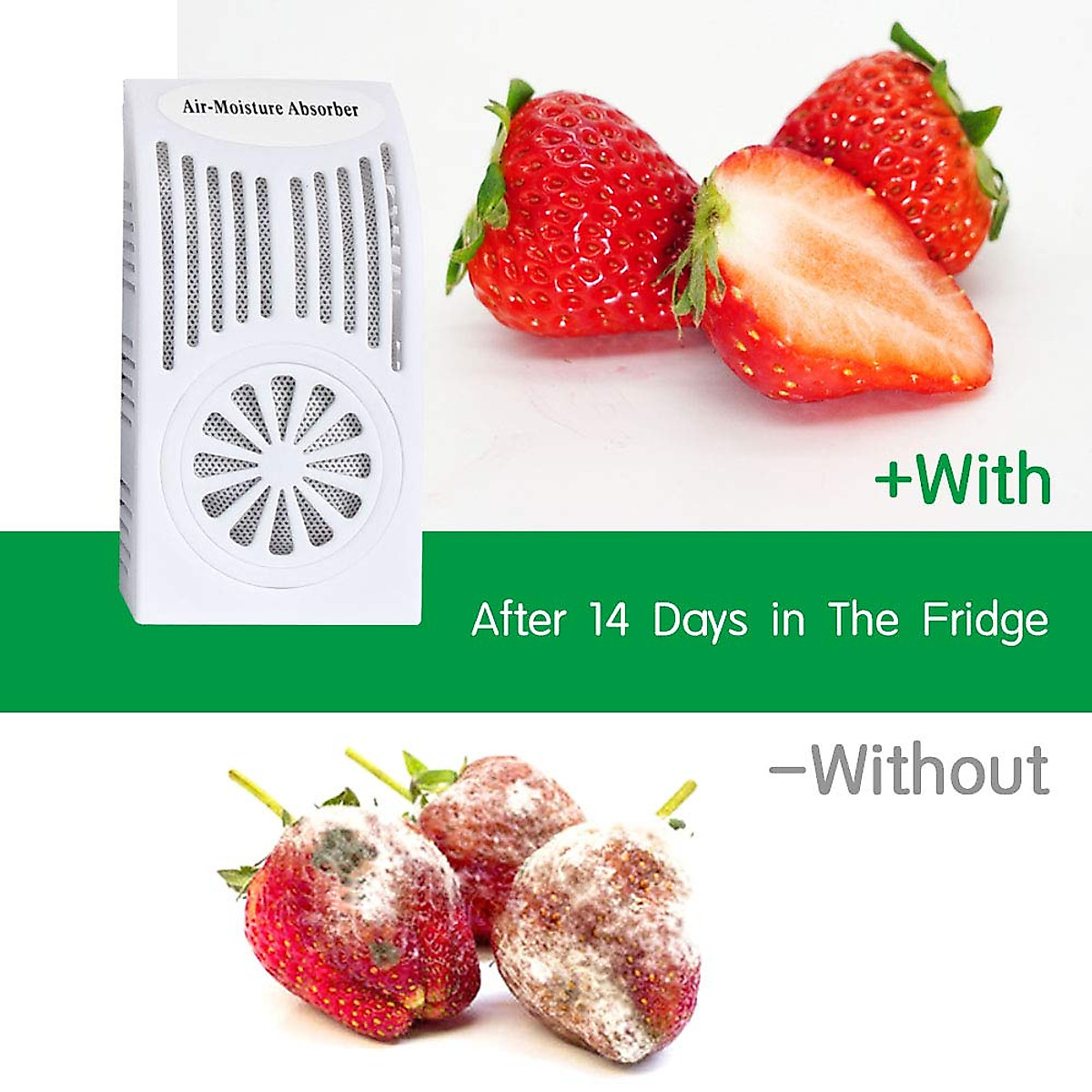 CANAGER Refrigerator Deodorizer, Freezer Odor Eliminator,Better Than Baking Soda-(Green,1 Pack)