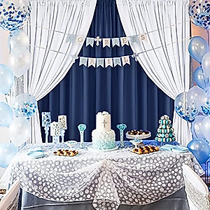 Hiasan Backdrop Curtains for Parties, Polyester Photography Backdrop Drapes for Family Gatherings, Wedding Decorations, 5ftx10ft, Set of 2 Panels