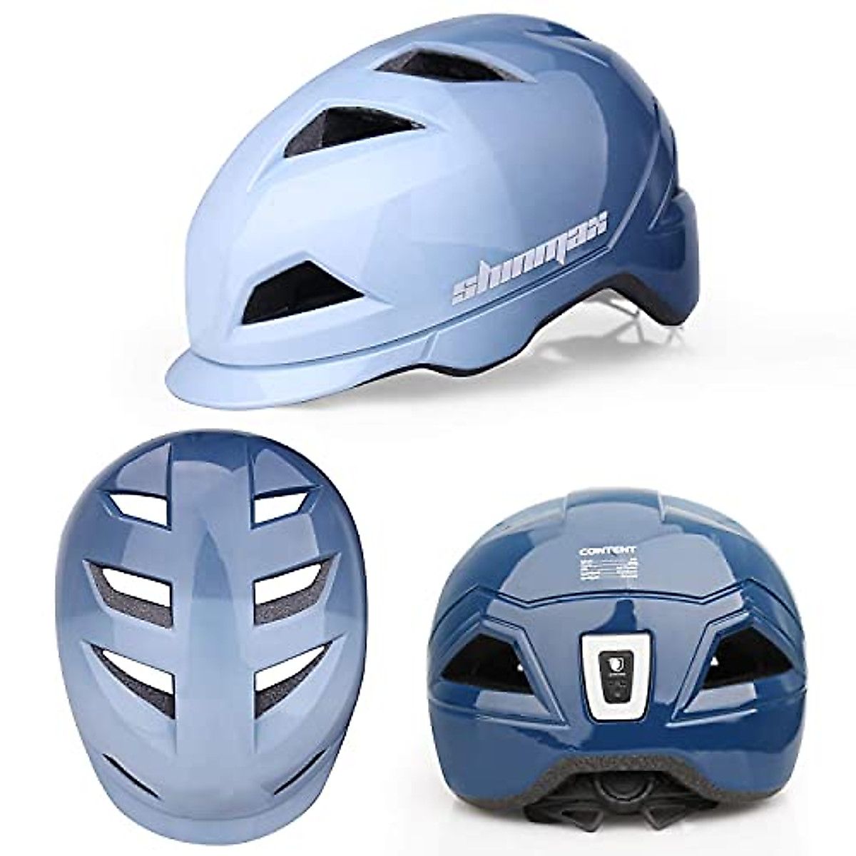 Bike Helmet Women, Shinmax Bicycle Helmet Men with USB Charging Light&Portable Backpack Adjustable Size for Urban Commuter Cycling Helmet Bc-177