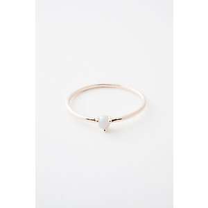 Honeycat Opal Orb Crystal Ring in 18k Rose Gold Plate | Minimalist, Delicate Jewelry (Rose Gold 6)