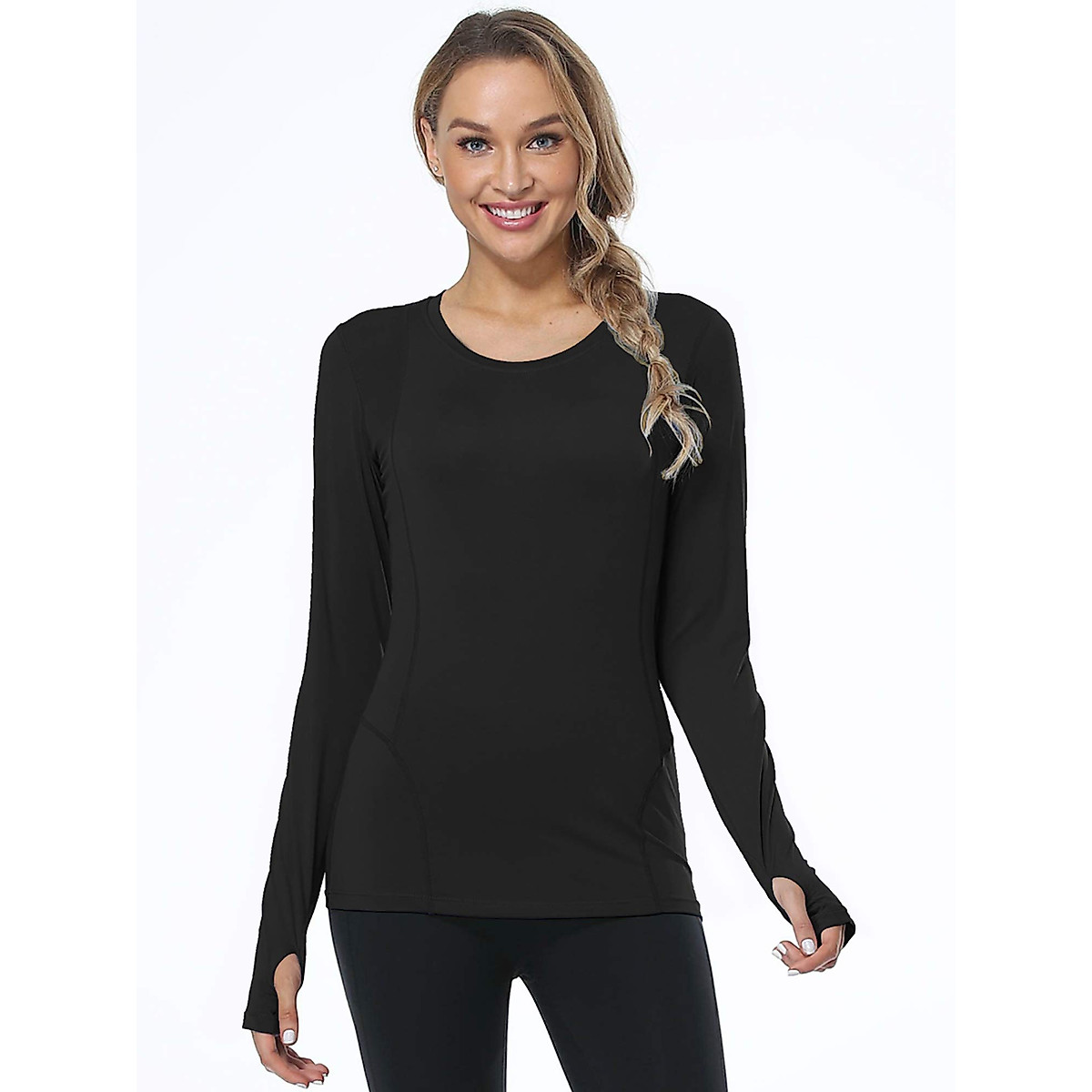 CADMUS Quick-Drying Running Long Sleeve Shirt for Women Workout Shirts,Black, Grey, Red,X-Large