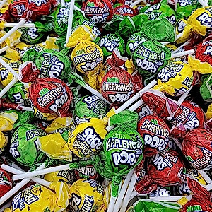 Ferrara Lemonhead and Friends Mini Sour Lollipops - Bulk Lemonhead, Applehead, Cherryhead Assorted Lollipops Individually Wrapped - Bulk Pack - 2 Pound