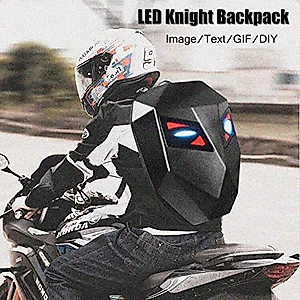 NICSY LED Rider Backpack, Laptop Bag Motorcycle Riding Backpack, Hard Shell Travel Bag, Waterproof Backpack. (Color : Black, Size : 36 * 18 * 48cm)