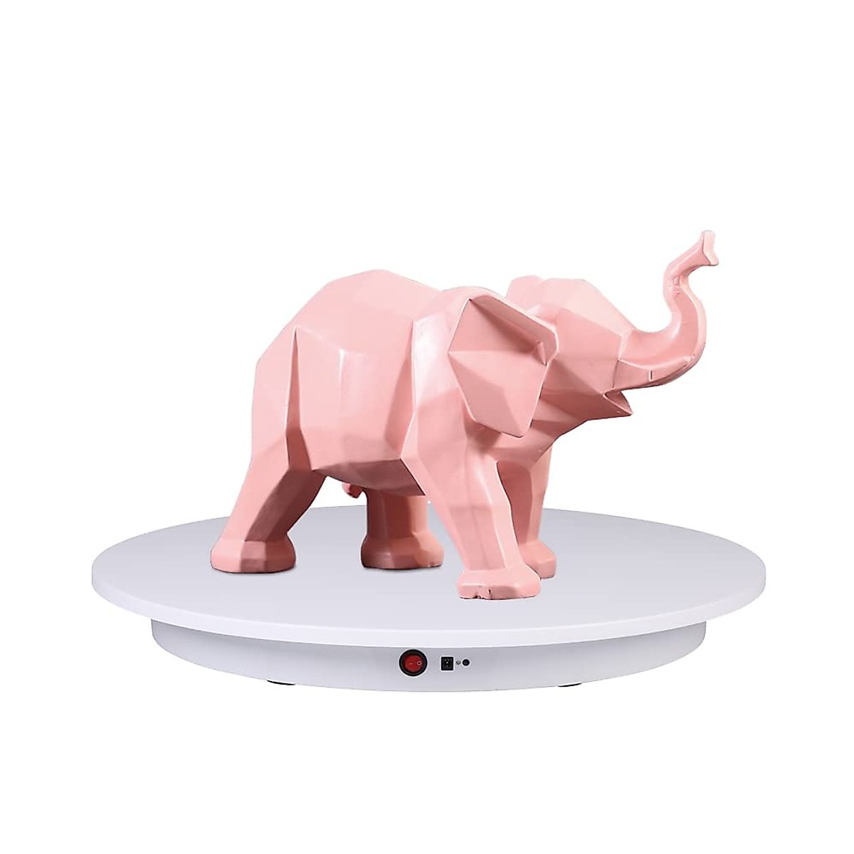 JAYEGT Motorized Rotating Display Stand, 360 Degree Electric Rotating Potography Turntable for Products Display，Live Video Show, Remote Control Angle, Speed (White / 16.5inch /330Lbs Load/Wired)