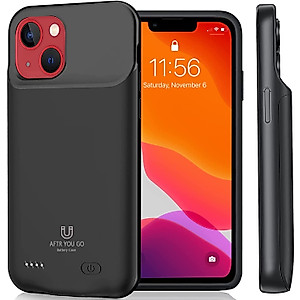 AFTRYOUGO Battery Case iPhone 13/13 Pro(6.1 inch), 7000mAh Portable Battery Pack Rechargeable Smart Charger Case Compatible iPhone 13/13 Pro External Battery Charging Case -Black (Model:XDL-640MW)