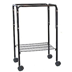 Large Canary Parakeet Cockatiel Lovebird Finch Roof Top Bird Cage with Stand -18"x14"x63" (Black with Toy)