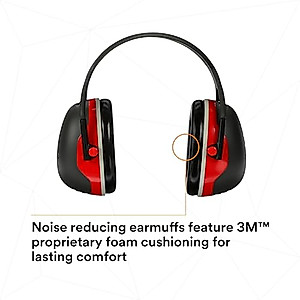 3M Peltor X3A Over-the-Head Ear Muffs, Noise Protection, NRR 28 dB, Construction, Manufacturing, Maintenance, Automotive, Woodworking, Heavy Engineering, Mining