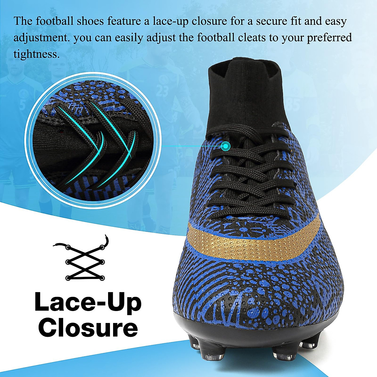 Soccer Cleats Mens Women Football Cleats Soccer Shoes Tacos De Futbol para Hombre Football Training Futsal Shoes Zapatos De Soccer para Hombres Professional Football Training Boots AG FG