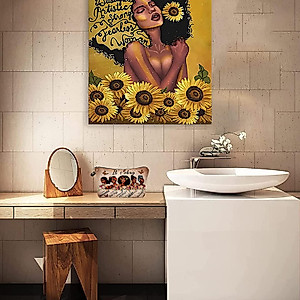 African American Makeup Bag for Purse Afro Black Cosmetic Bags for Women Inspirational Gift Small Funny Cosmetics Pouch Travel Bag Cases for Toiletries Accessories Organizer