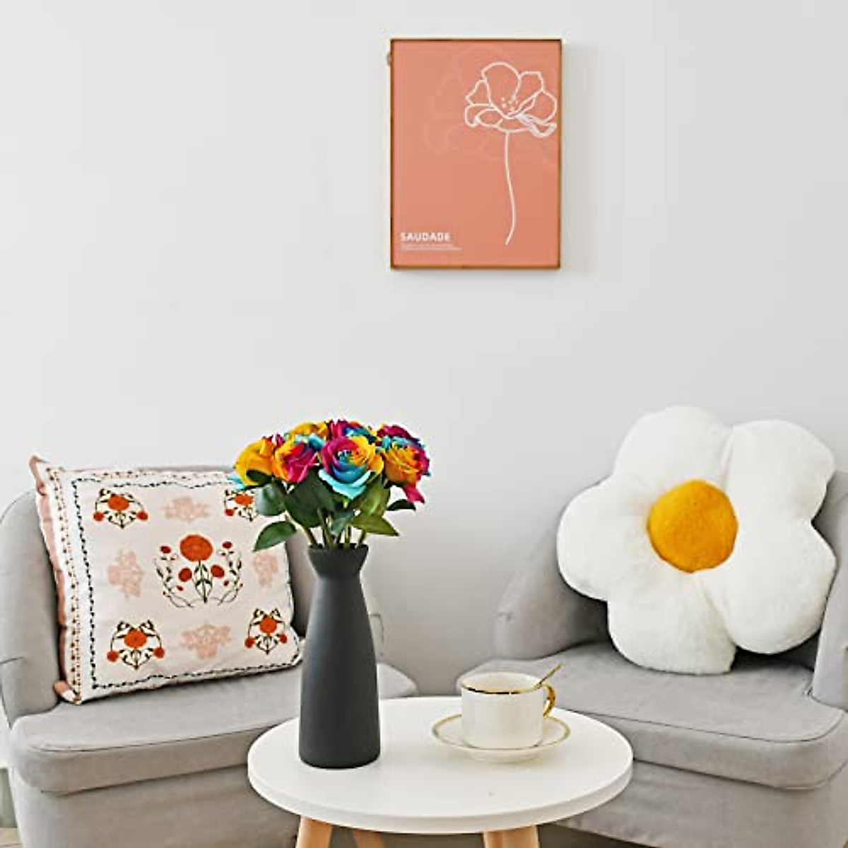 Mandy's 10pcs Rainbow Flowers Artificial Silk Rose Flowers for Mother's Day Home Decoration Bridal Wedding Bouquet and Parties