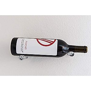 VintageView Vino Pins – Acrylic Wall Mounted Wine Bottle Rack for Wood Surfaces - Stylish Modern Wine Storage with Label Forward (Clear, 1 Bottle)