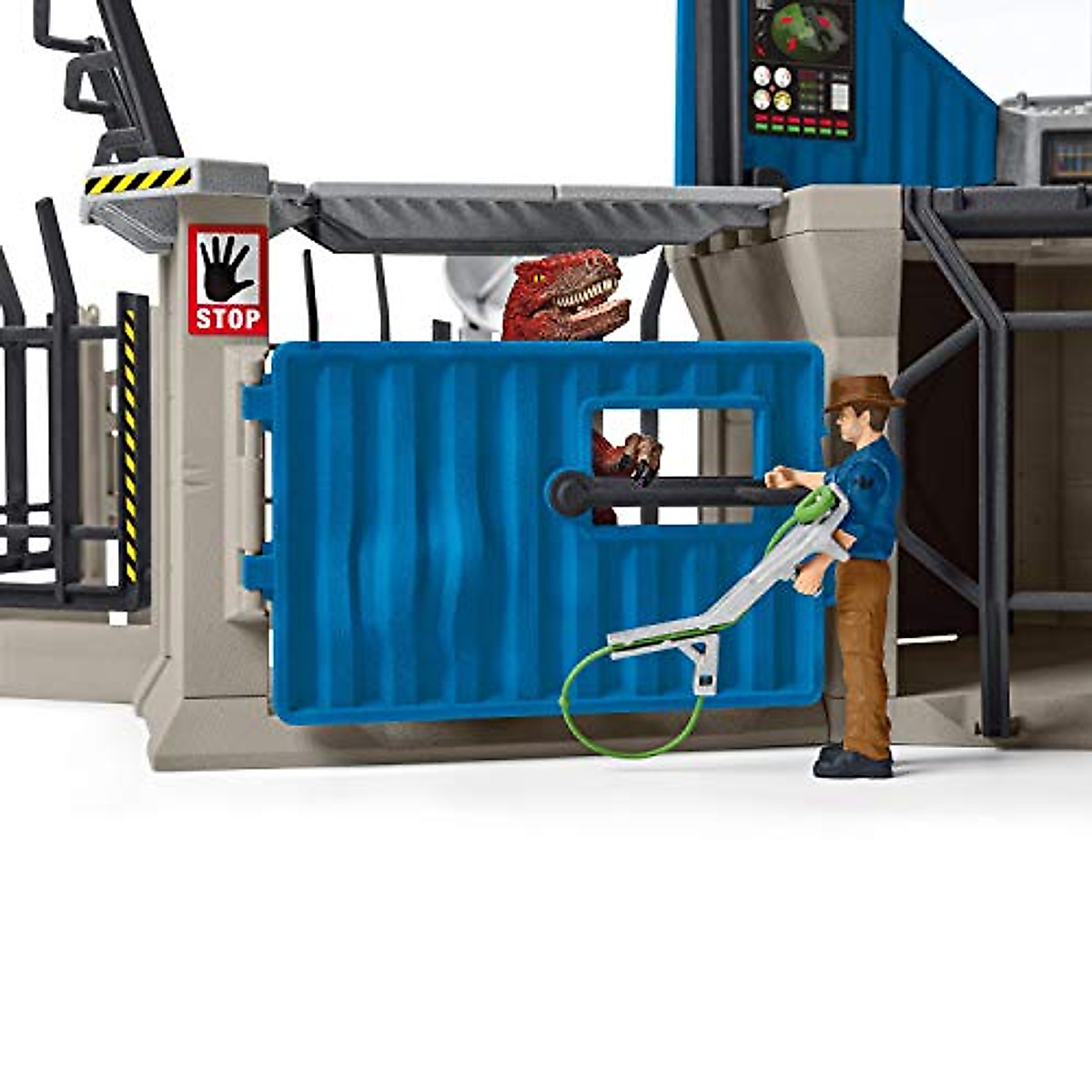 Schleich Dinosaur Toys Science Playset - 33-Piece Set Research Station with Brachiosaurus, Velociraptor, Men Scientist Action Figures, and Dart Cannon, Kids Figurines for Ages 4 and Above