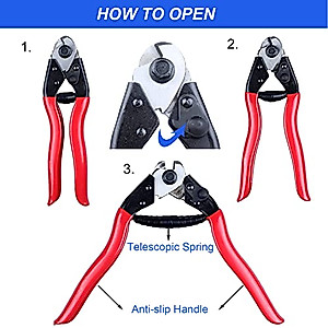 LUBAN 7.5" Stainless Steel Cable Cutter Wire Rope Aircraft Cable Cutter Up to 5/32" for Deck Stair Railing Strong Thick Steel Metal Fencing Bicycle Brake