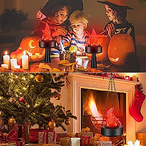 3D Fake Fire USB Rechargeable Fake Campfire, Portable Fake Fire Light Electric Fake Flame Light Fake Flame Lamp, Campfire Electric Campfire Halloween Christmas Party Decorations for Bar Stage Home