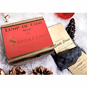 WFG WATERFALL GLEN SOAP COMPANY, LLC, charcoal Lump of Coal soap with cocoa butter, body soap, natural soap, vegan soap