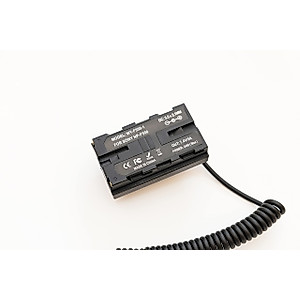 DC 5.5/2.5mm to NP-F970 F570 F550 Dummy Battery Pack Power Adapter with DC Output for Atomos Shogun Inferno Ninja,Zoom F6 Recorder,BMPCC 6K Pro,Smallhd Focus 7 Monitor