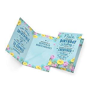 Prime Greetings Birthday Card Niece, Made in America, Eco-Friendly, Thick Card Stock with Premium Envelope 5in x 7.75in, Packaged in Protective Mailer