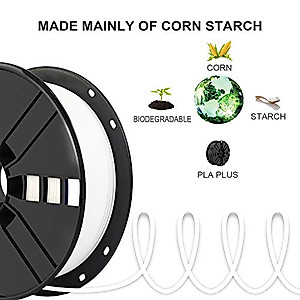 NOVAMAKER PLA Plus (PLA+) Filament 1.75mm with 20g Cleaning Filament, White PLA Pro 3D Printer Filament Toughness Enhanced, Premium PLA 1kg Spool(2.2lbs), Dimensional Accuracy +/- 0.03mm