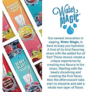 Water Magic Immune Defense Water Flavor Enhancing Straws - Includes 7 Berry Boost Straws and 7 Mega Orange Immune Support Straws