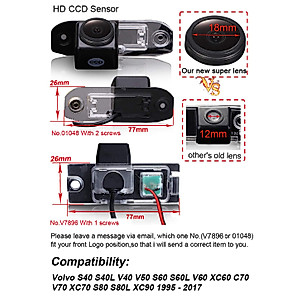Super HD Vehicle Camera 1280x720 Pixels 1000 TV Lines car Back up Camera Reverse Parking Rear View for Volvo S60 S80 V70 S40 S40L V40 V50 S60L V60 XC60 C70 XC70 S80L XC90