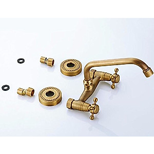 SJQKA-Faucet All copper antique wall, vegetable pots, faucets, rotary hot and cold water, laundry pool, mop, water tap