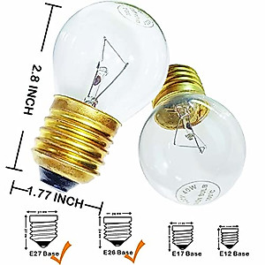 zaqaqa Oven Light Bulb_4 Pack 300°C High Temp 120v 40w Appliance Bulb G45 E26/E27 Socket,Replacement Bulbs for Oven,Stove,Refrigerator_400 Lumens.