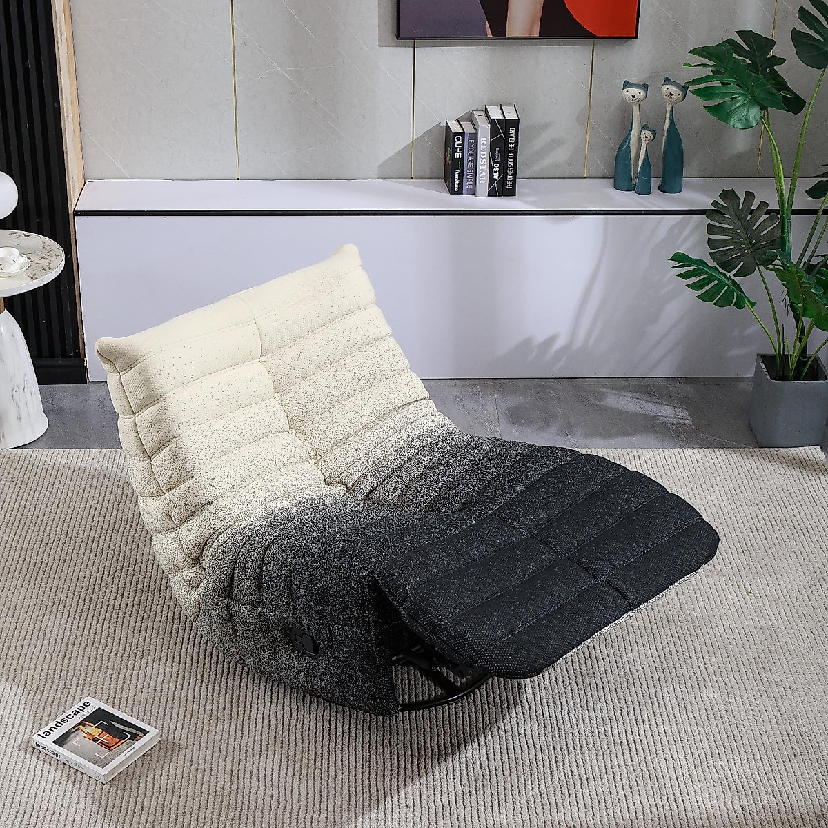 Wycian Chair Cushion Seat, Sofa Chair 1PC Swivel White Black Velvet Foam 33.50" L 38.60" W 35.80" H for Living Room Bedroom Dining Rooms Garden