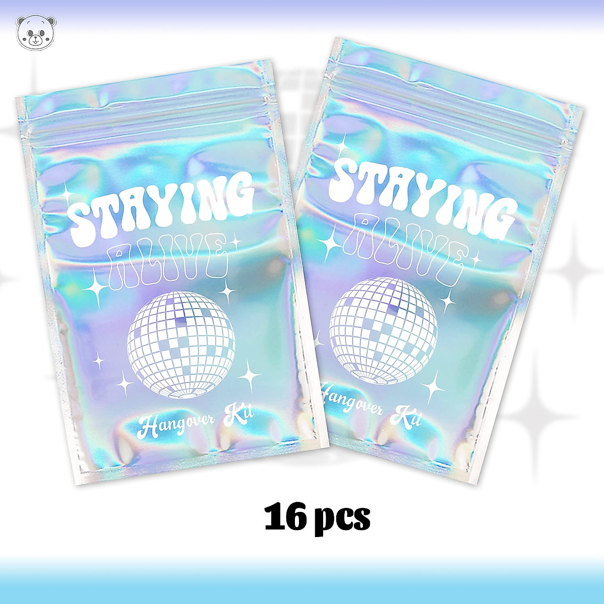 KARAQY Stayin' Alive Hangover Kit Bags, Last Disco Empty Hangover Bags Recovery Kit Bags for Bachelorette Party Wedding Bridal Shower Engagement Party Favors Supplies Decorations