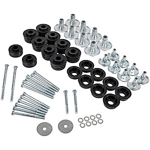 KF04060BK Body Mount Bushing Kit for Ford F250 F350 Super Duty 2008-2016 2WD 4WD Polyurethane Body Cab Mounts & Steel Sleeves & Hardware (Black)