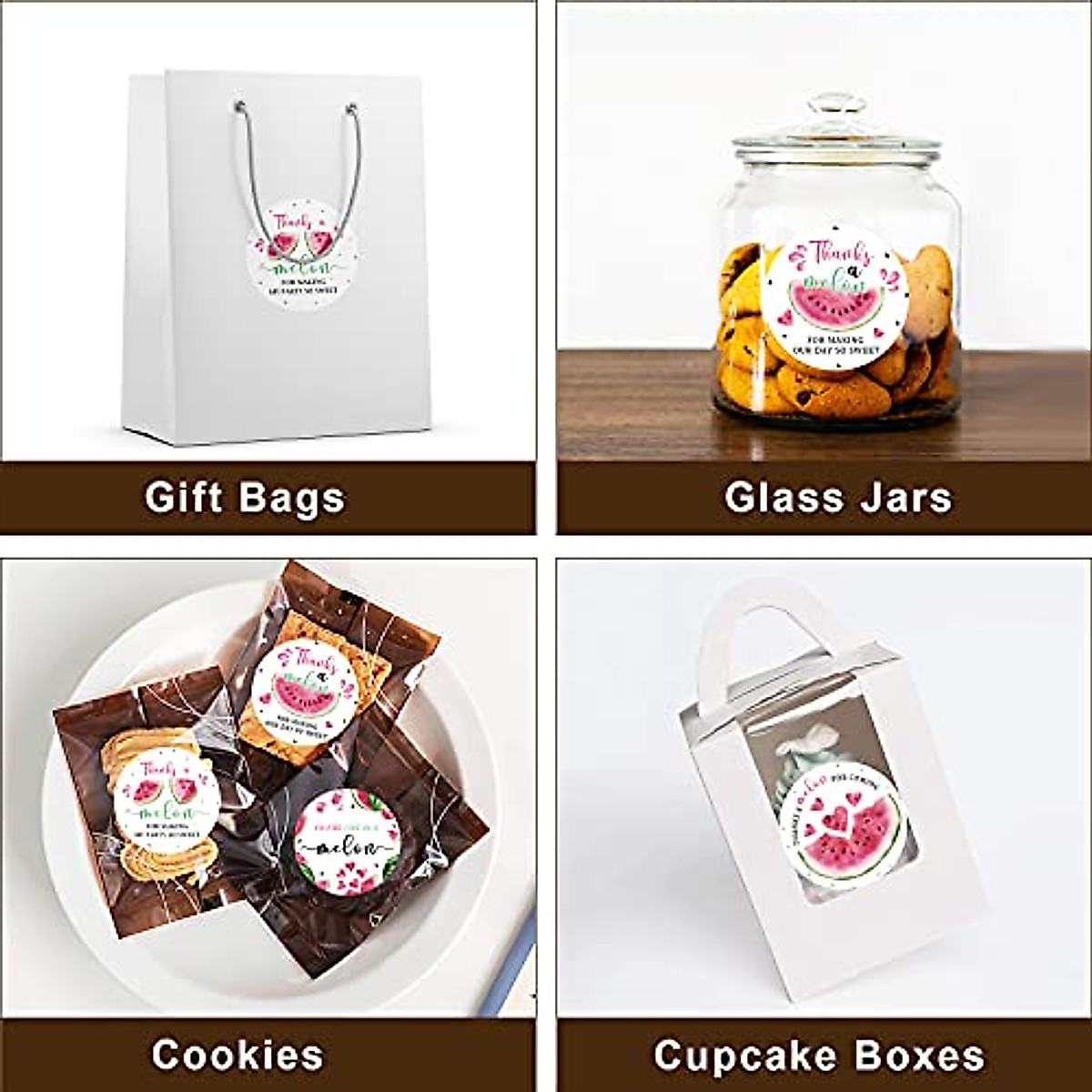 80 Watermelon Thank You Stickers, Watermelon Baby Shower Birthday Party Sticker, You’re One in a Melon Stickers(2 Inch)