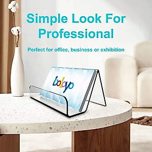 Boloyo Acrylic Business Card Holder for Desk , 6PC Business Card Display Stand Desktop Name Card Organizer Capacity 60 Cards