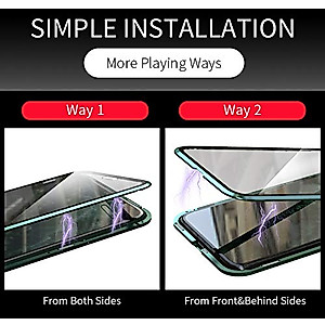 Guppy for iPhone 11 Pro Max Magnetic Case, Case with Built In Privacy Screen Protector Anti Spy Tempered Glass Slim Metal Aluminum Shockproof Cover Hard Drop Proof Protective Wireless Charging Support