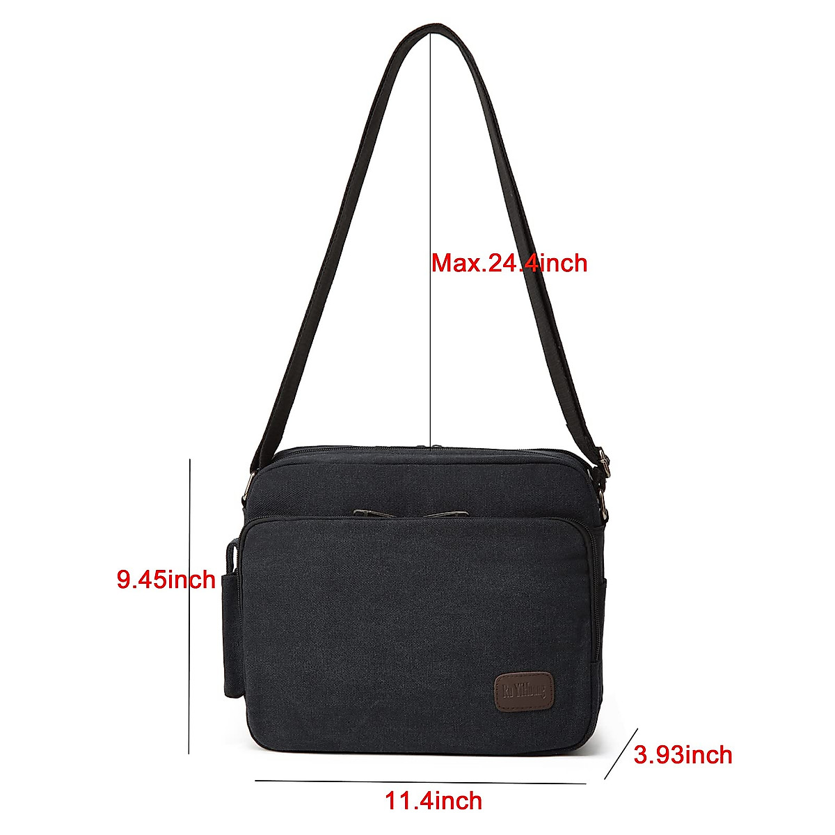 Ashioup Canvas Messenger Bag for Men with built in Wallet Pockets Multifunctional Shoulder Bag Outdoor Sports Crossbody Bag